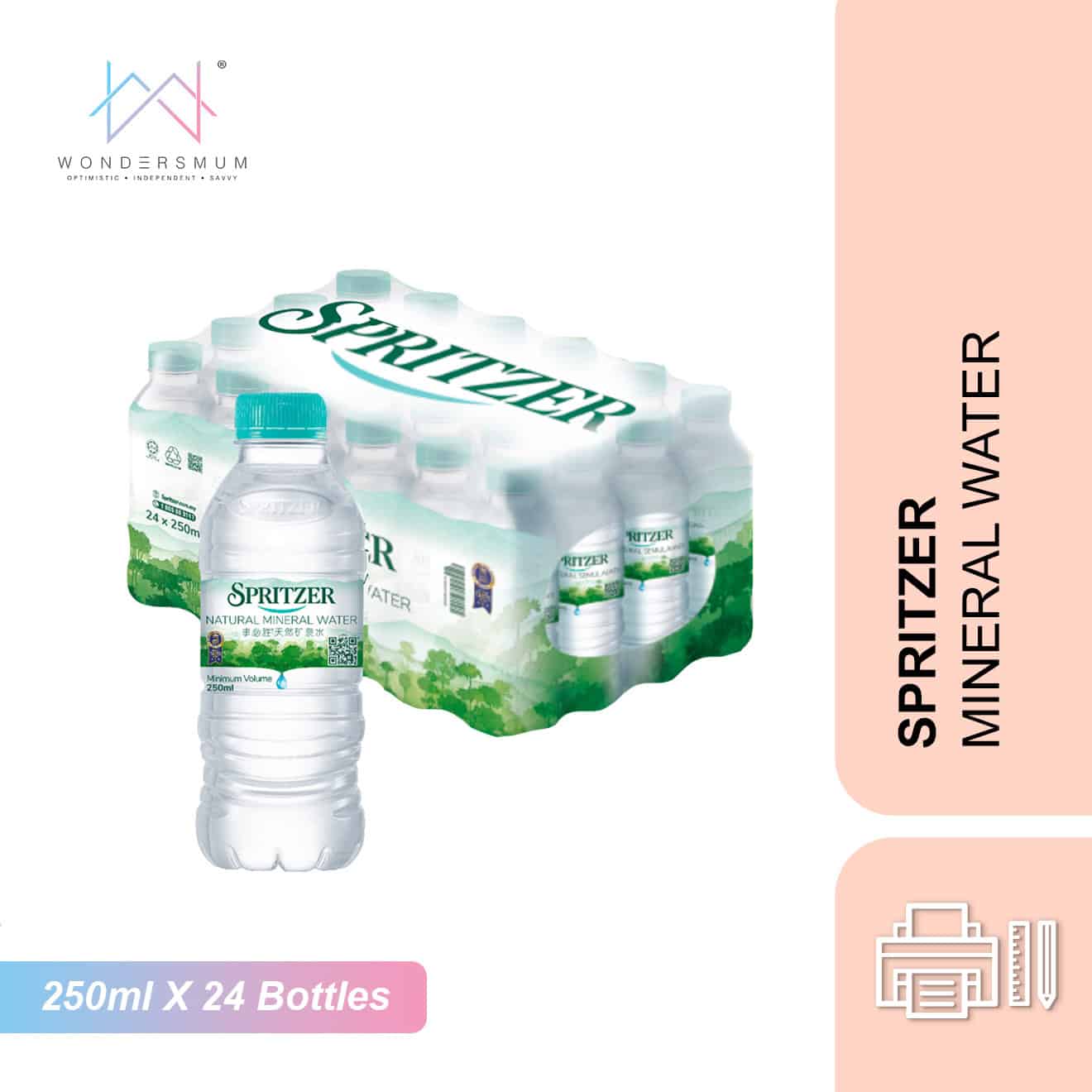 Spritzer Mineral Water 250ml X 24 Bottles | Wondersmum